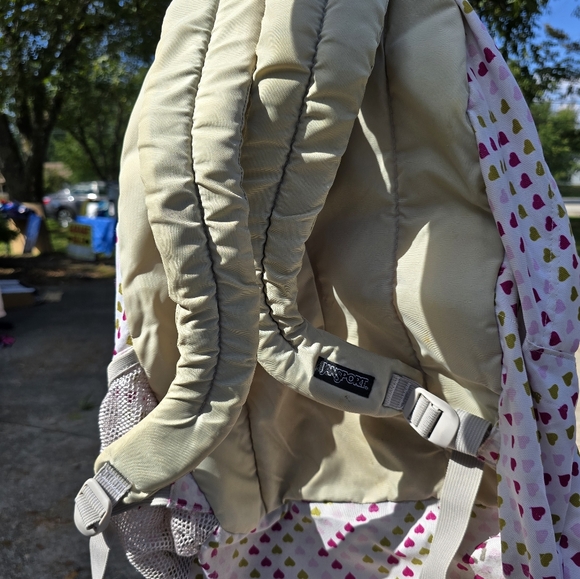 Jansport | Bags | Jansport Xl White And Polka Dots | Poshmark